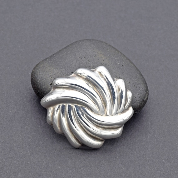 Vintage Silver Mexico Swirl Brooch - Silver Swirl Lap… - Gem