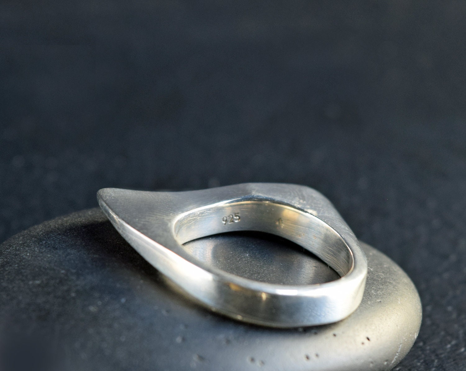 Vintage Wave Ring - Mid Century Modern Silver Ring - Modernist Abstract ...