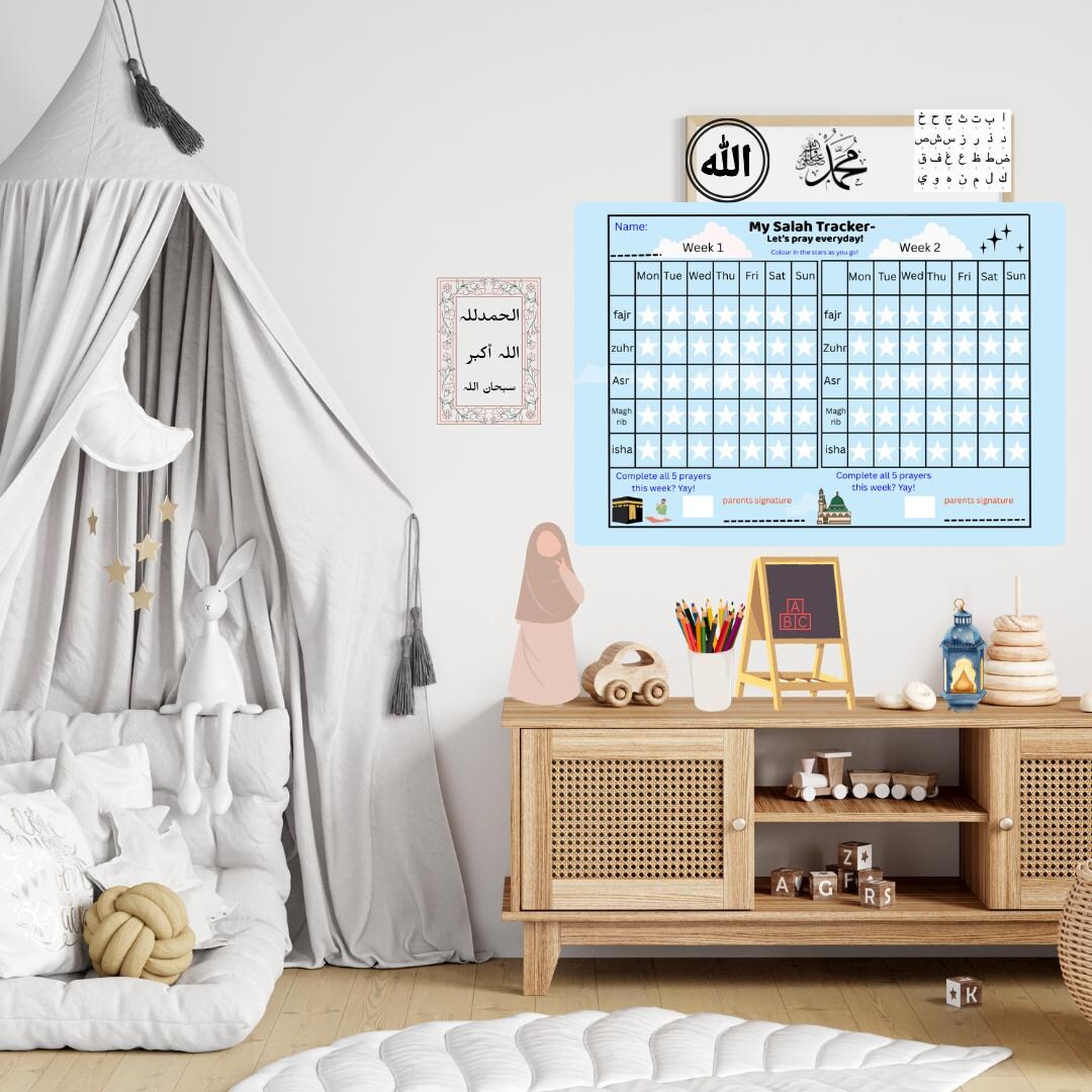 Salah Tracker Printable for Kids- Daily Namaz Checklist| 5 Daily ...