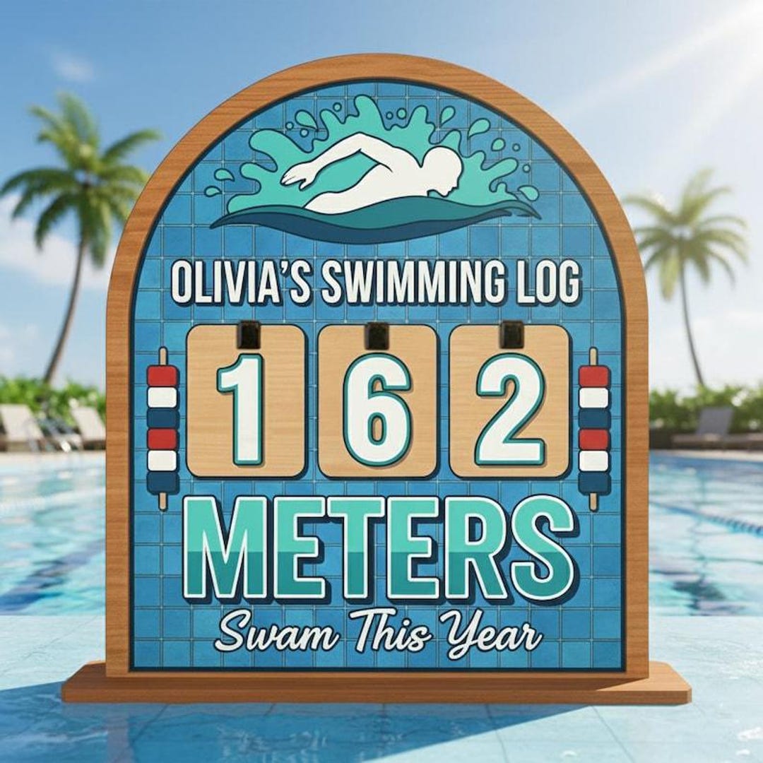 Personalized Swimming Progress Tracker, Custom Swimmer Name Goal Board ...