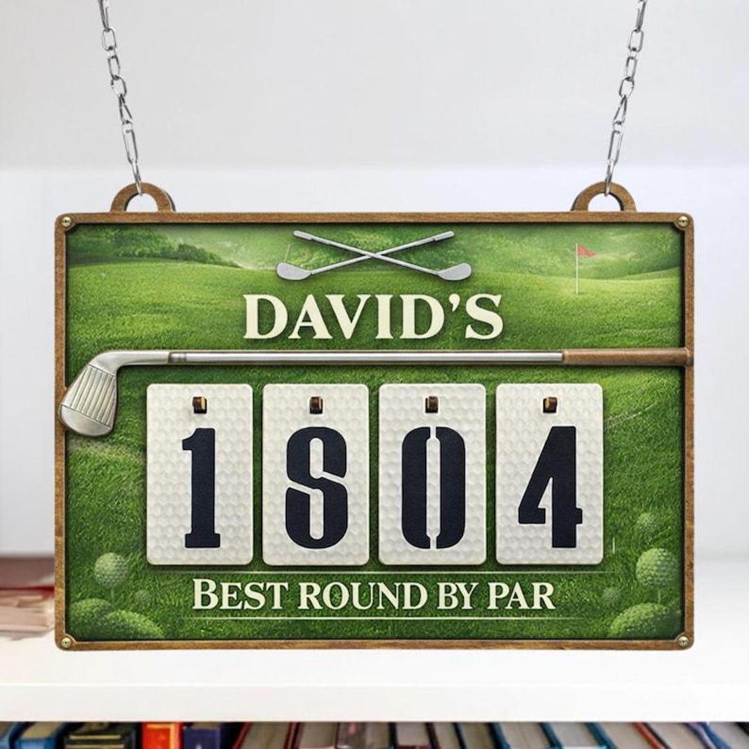 Personalized Golf Rounds Tracker Sign, Custom Golfer Score Display ...