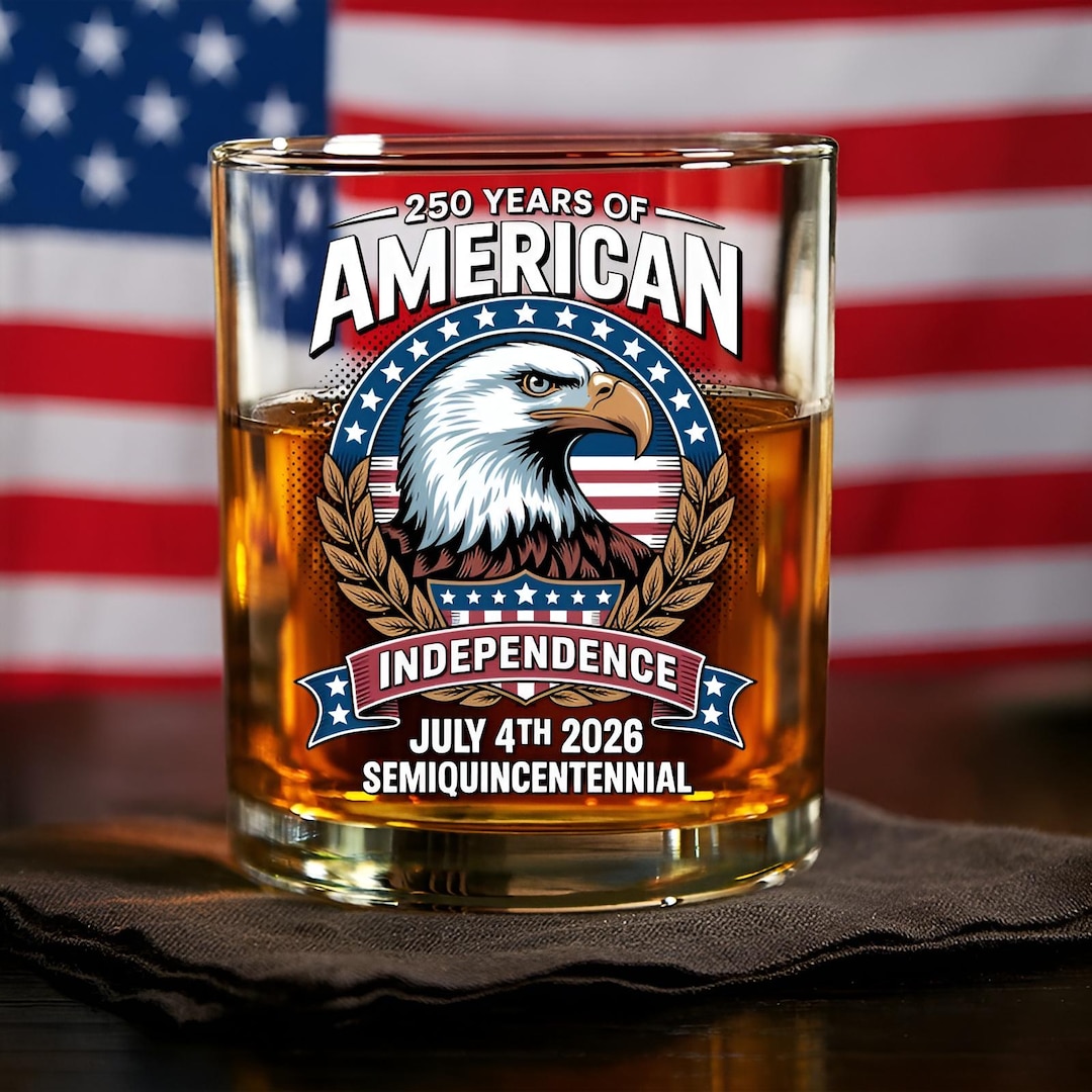 250th Anniversary America Whiskey Glass, 250 Years USA Independence Day ...