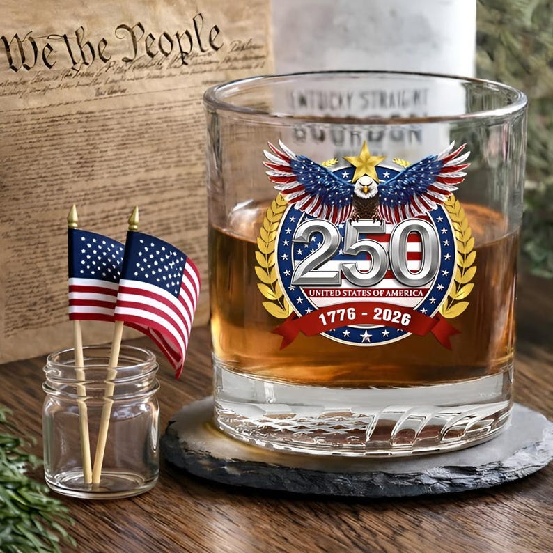 250th Anniversary America Whiskey Glass, 250 Years USA Independence Day ...