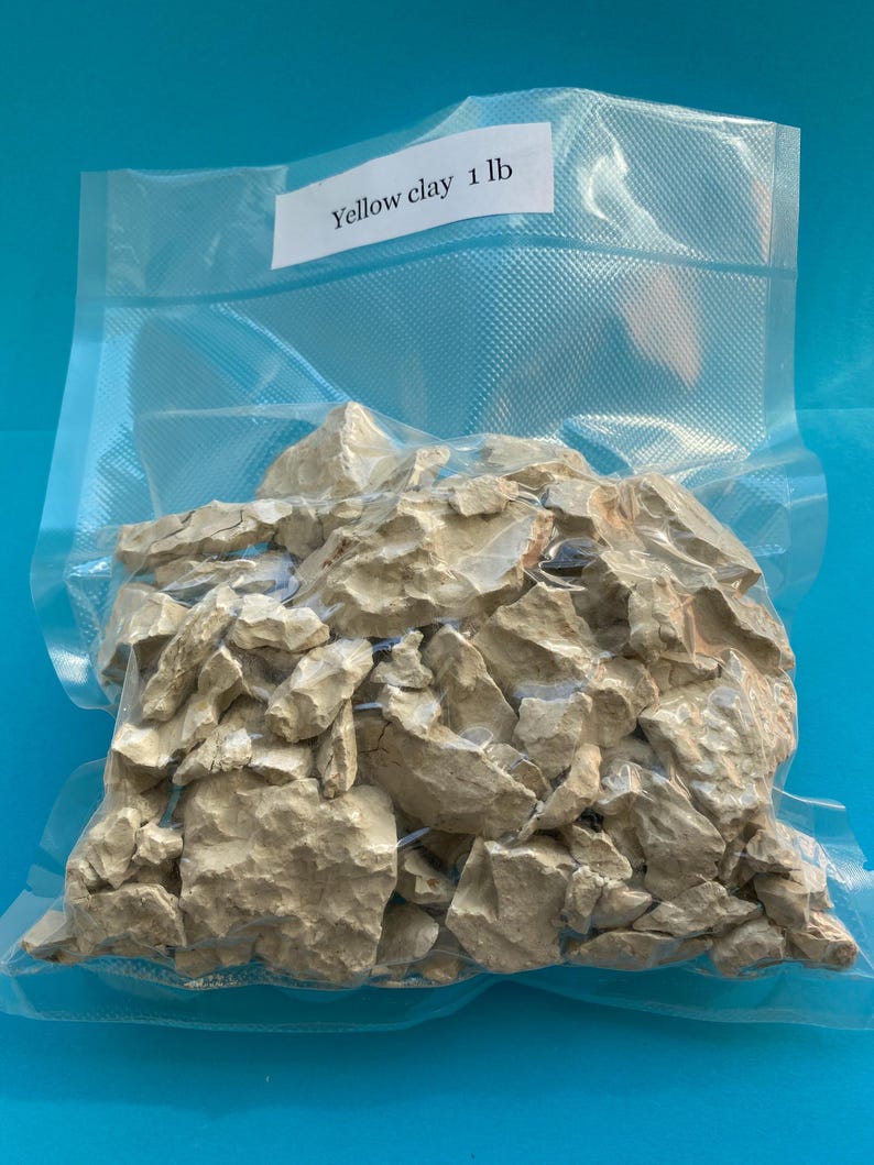 Pure Natural Edible Yellow Clay – 1 Pound Vacuum-packed 450 Gram Wet ...