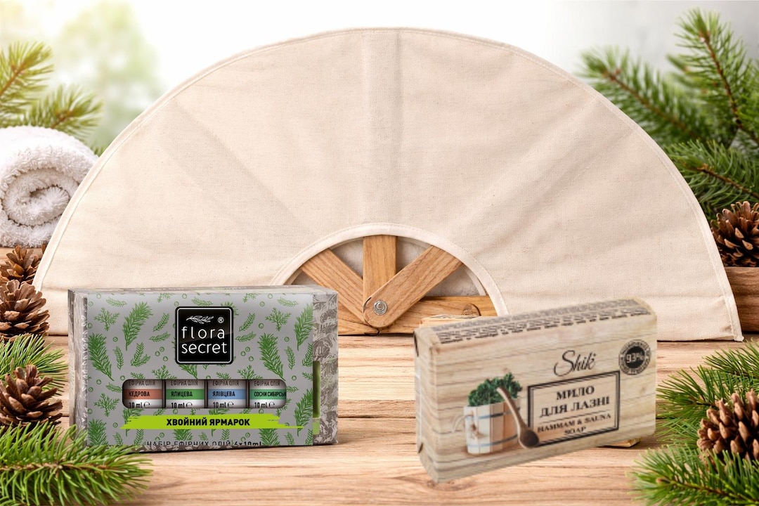 Sauna Gift Set | Fan, Coniferous Essential Oils, Spa Soap - Etsy