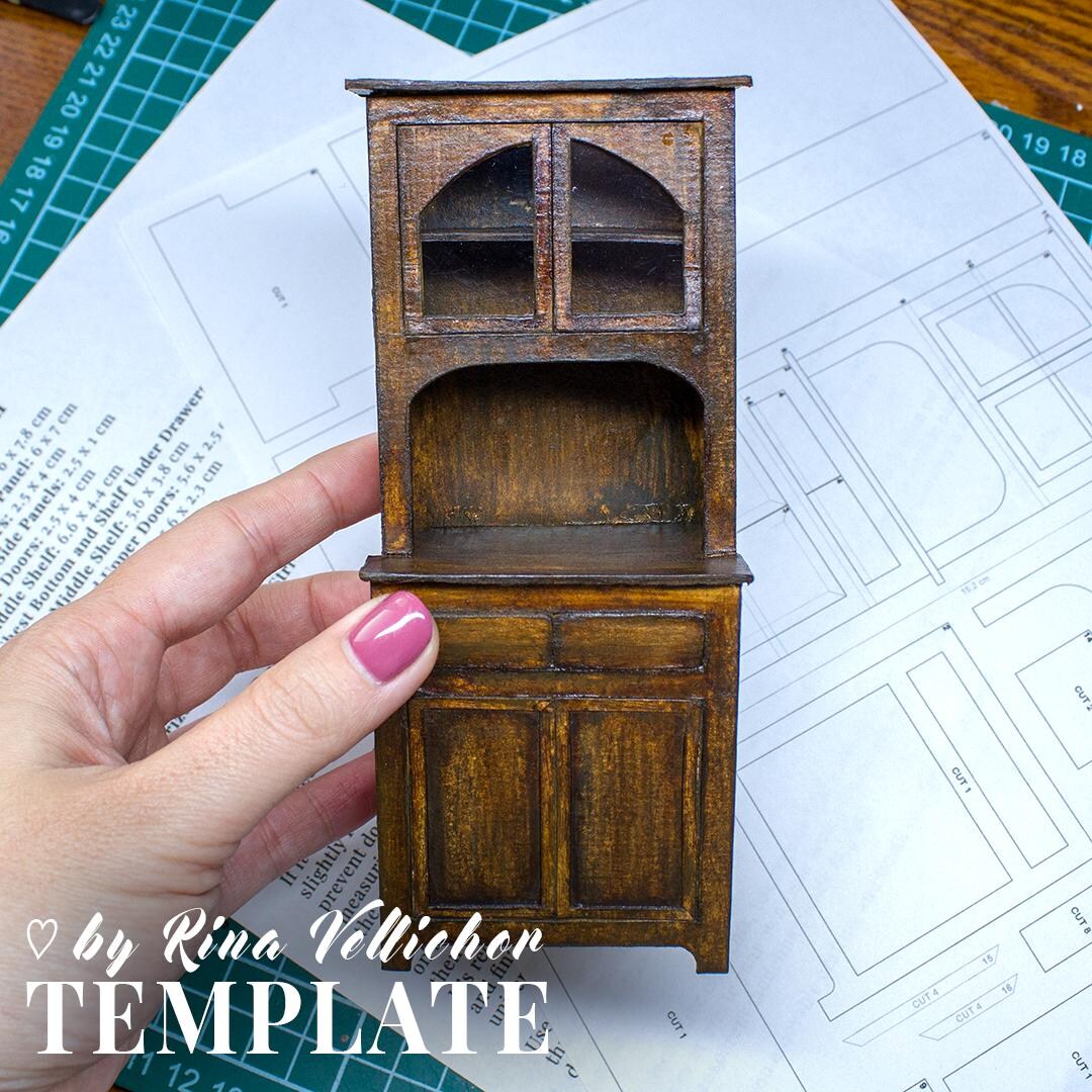 TEMPLATE Digital Printable Miniature Kitchen Cabinet in 1:12 Scale ...