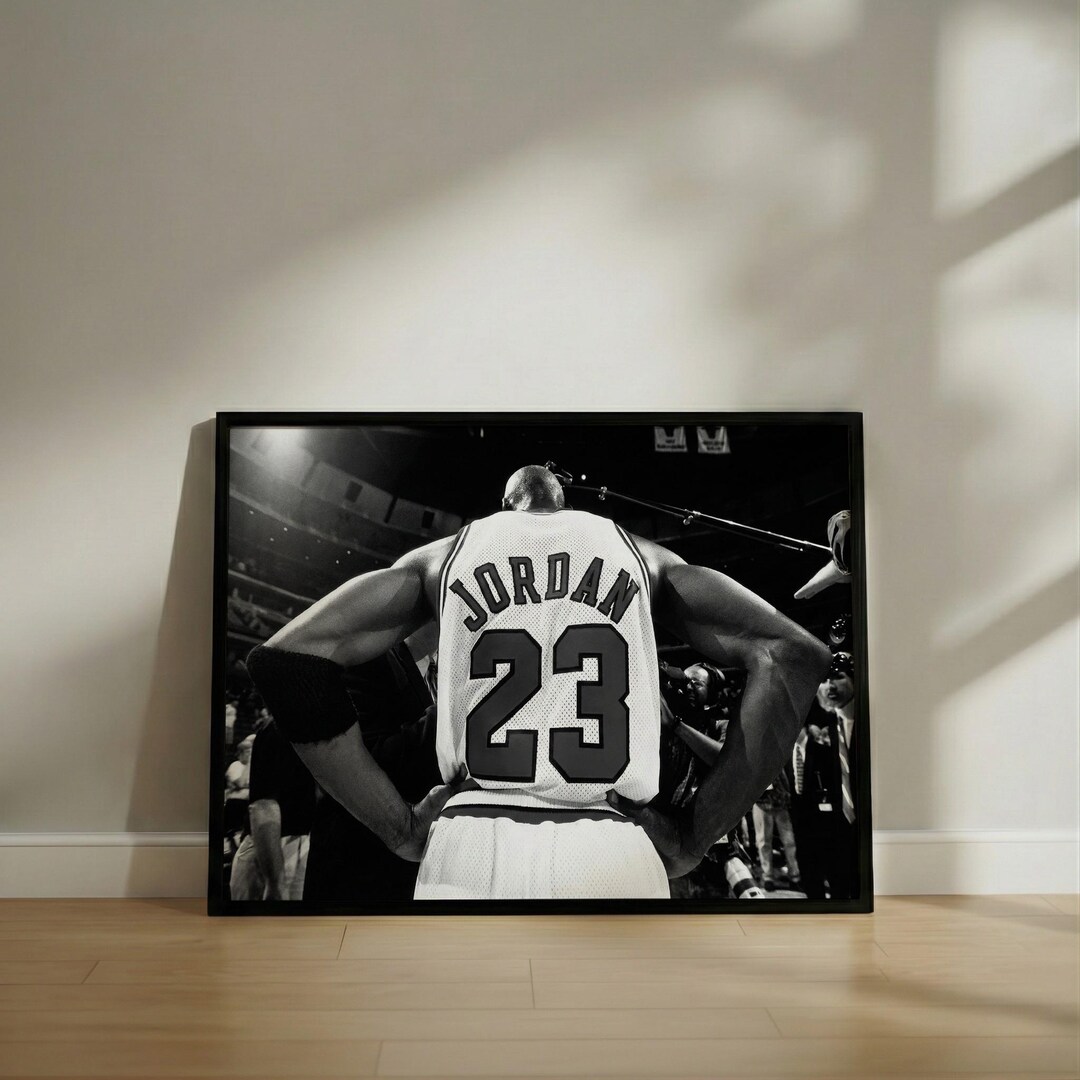 Michael Jordan No.23 Legacy Poster – Black and White Basketball Wall ...