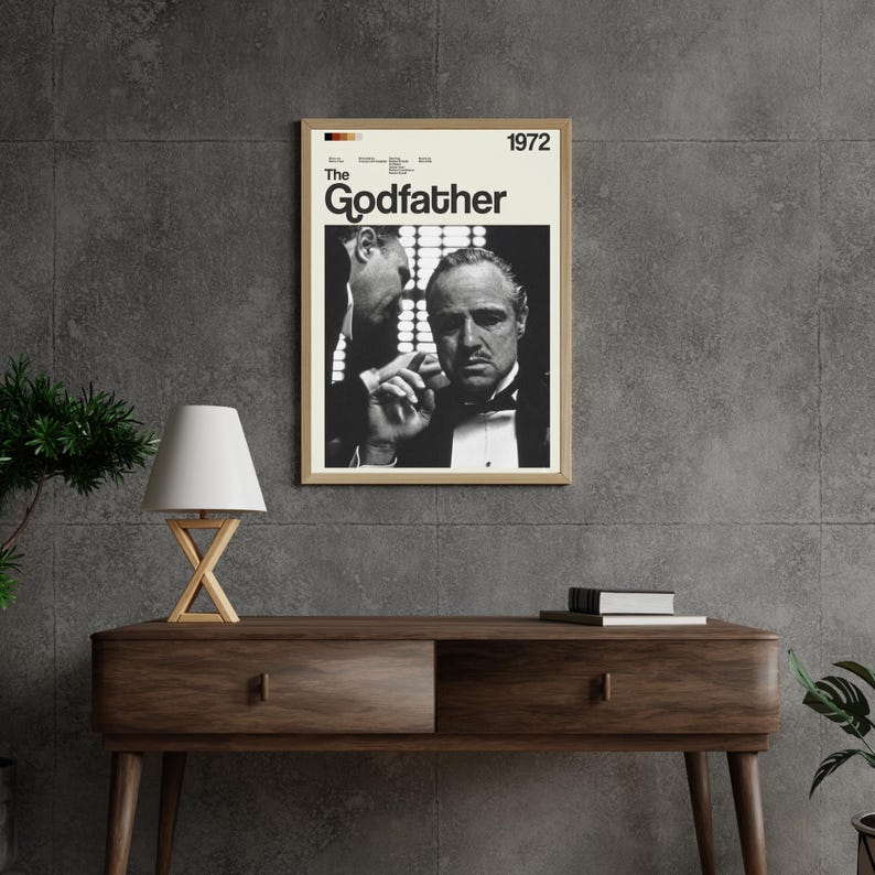 The Godfather Poster – Classic 1972 Film Art Print, Vintage Movie Decor ...