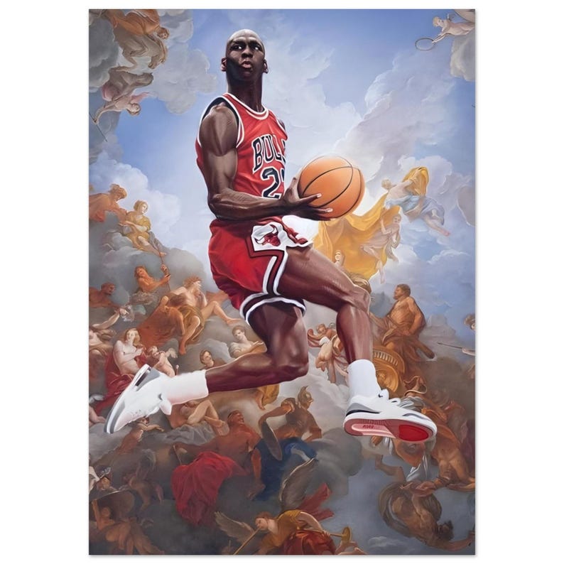 Michael Jordan Iconic Slam Dunk Renaissance Poster | Legendary Chicago ...