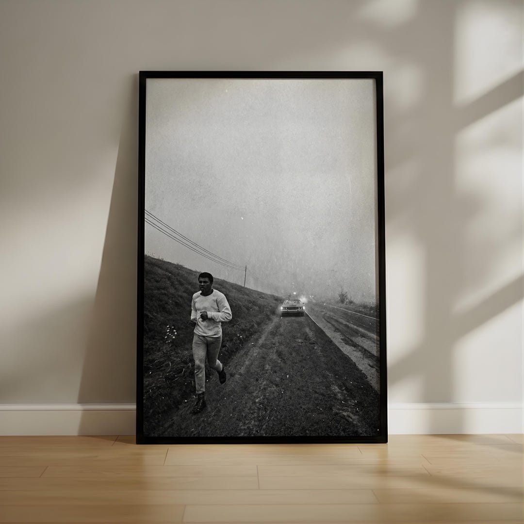 Muhammad Ali Training Run Poster | Black and White Motivational Boxing ...