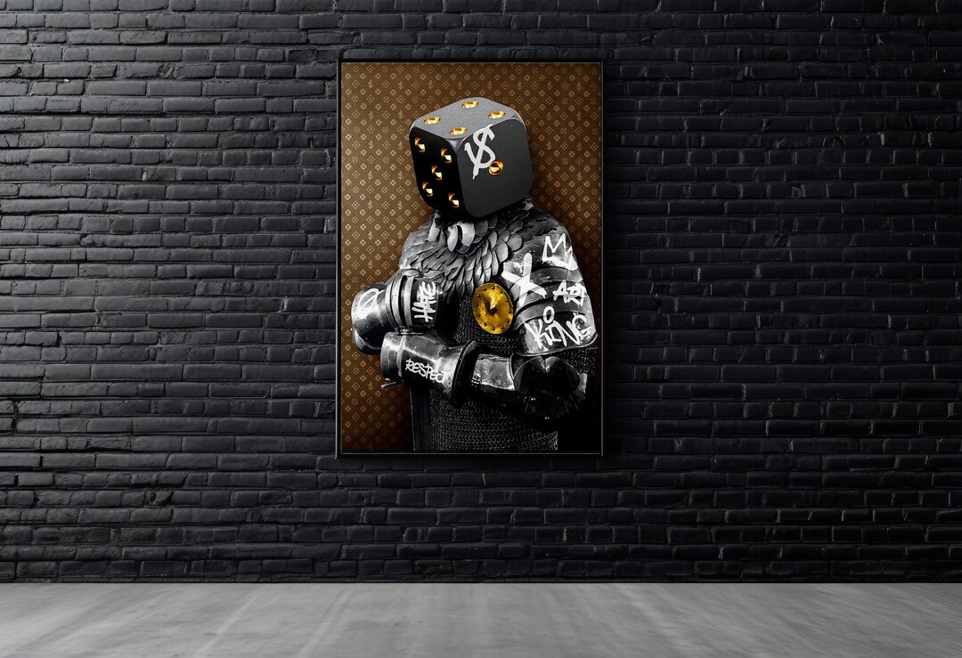 Dice Head Graffiti Knight Art Print – Urban Street Style Wall Decor ...