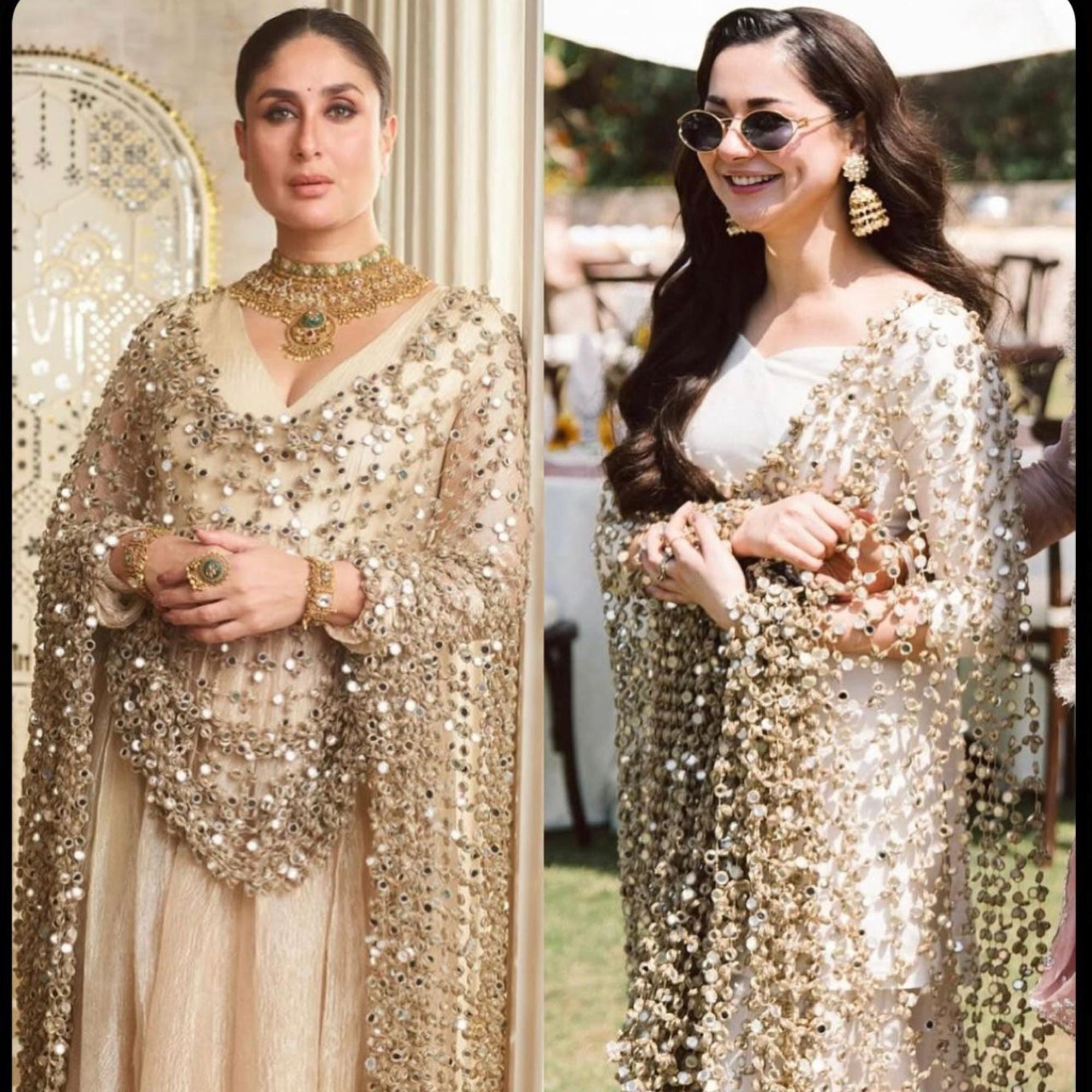 Mirrors Work Duppata, Poshida Sheesha Work Bridal Veil, Hania Amir ...