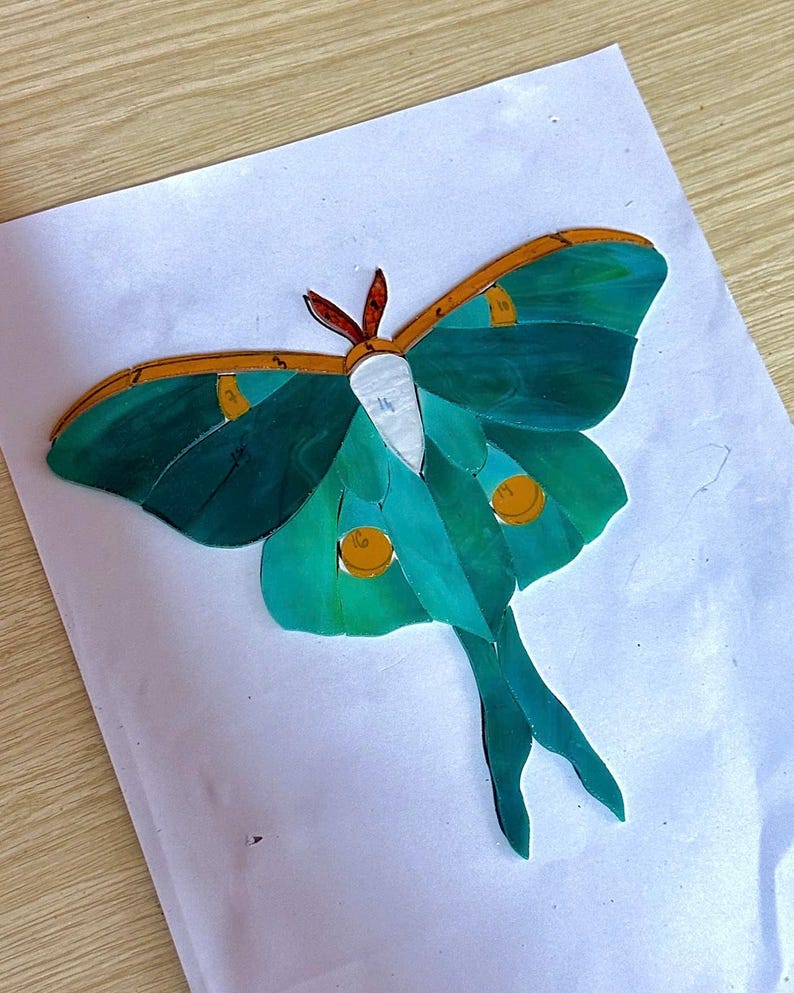 Luna Moth Stained Glass Pattern - Etsy