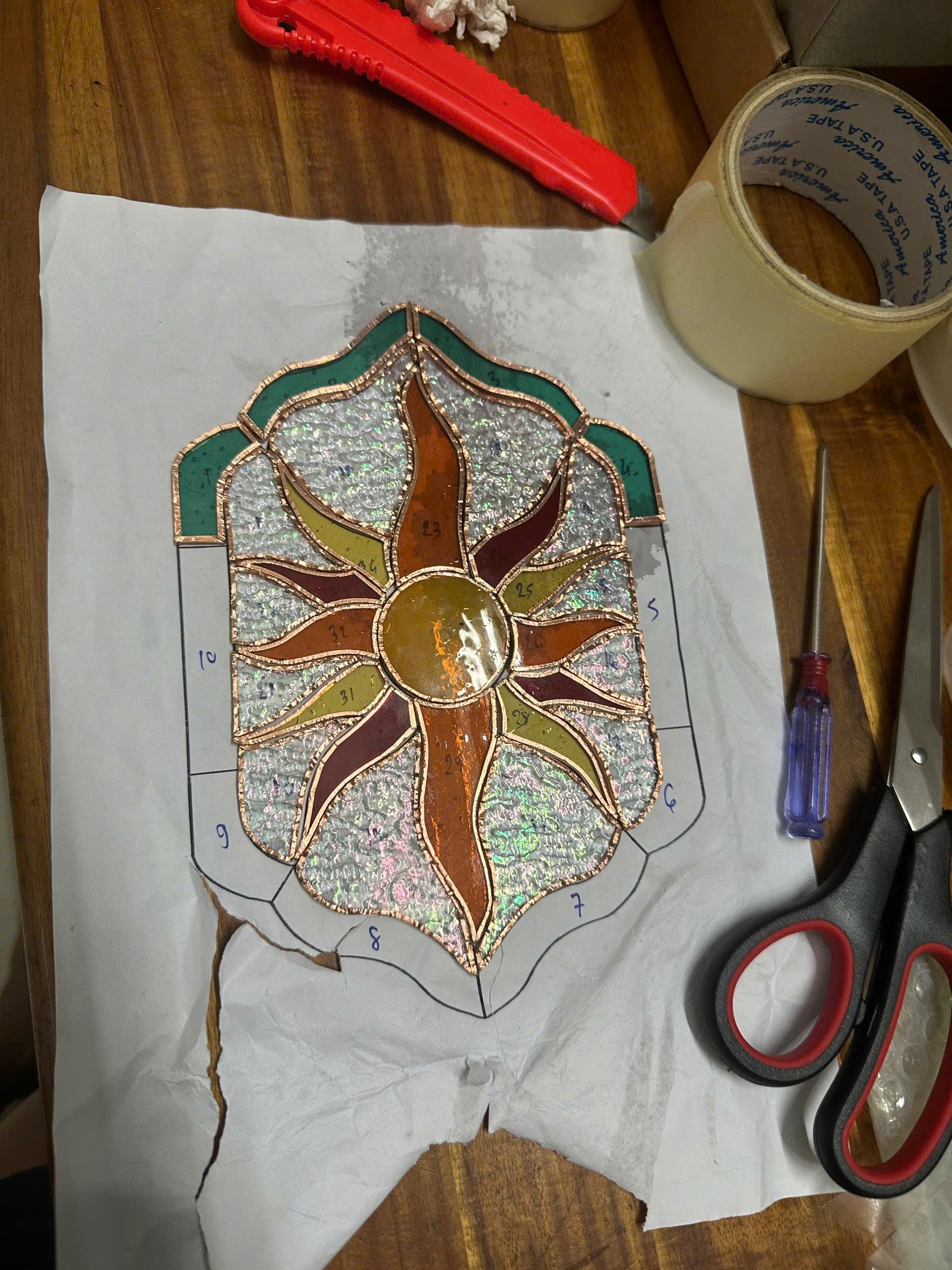 The Sun Stained Glass Pattern - Etsy