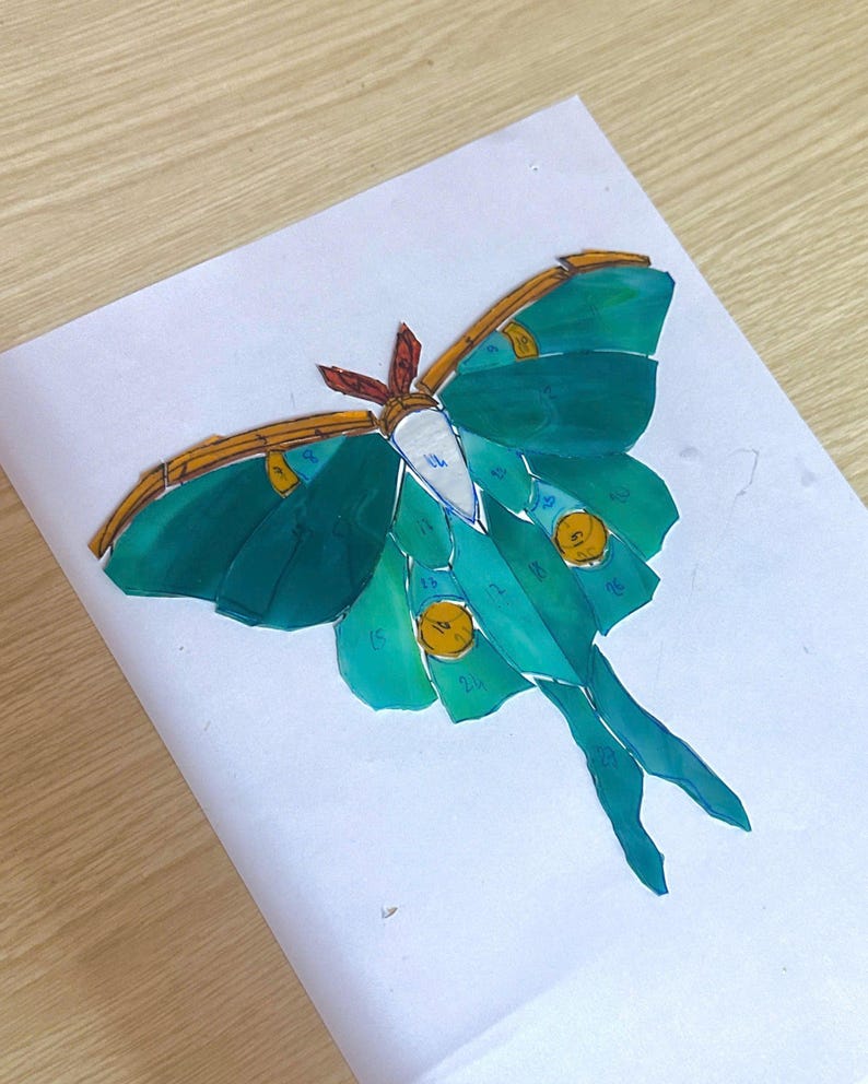 Luna Moth Stained Glass Pattern - Etsy