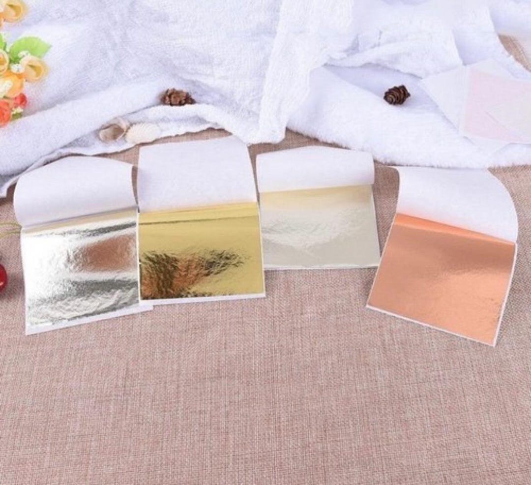 Metallic Foil Leaf Sheets: Gold, Silver, Copper, Champagne - 8x8cm - Etsy