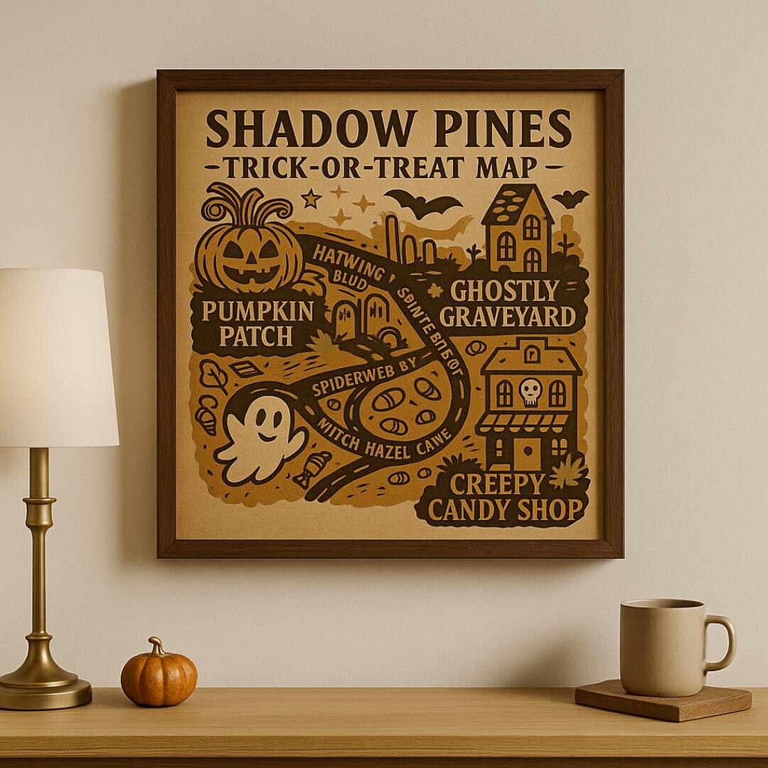 Custom Trick-or-treat Map, Retro Halloween Wall Art, Personalized Candy ...