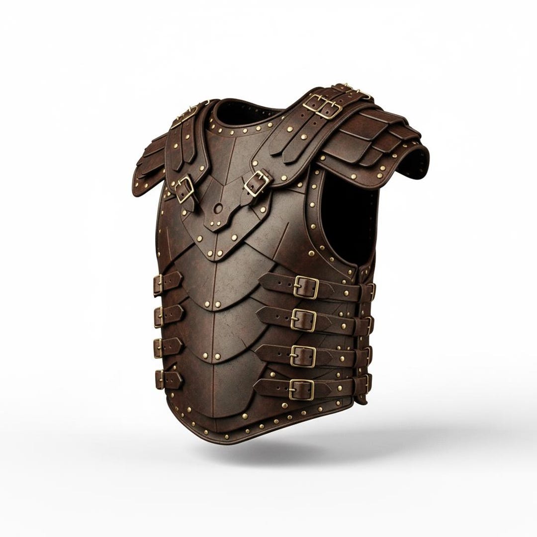 Handmade Men Leather Armor Vest Medieval Brown Warrior Cuirass, LARP ...
