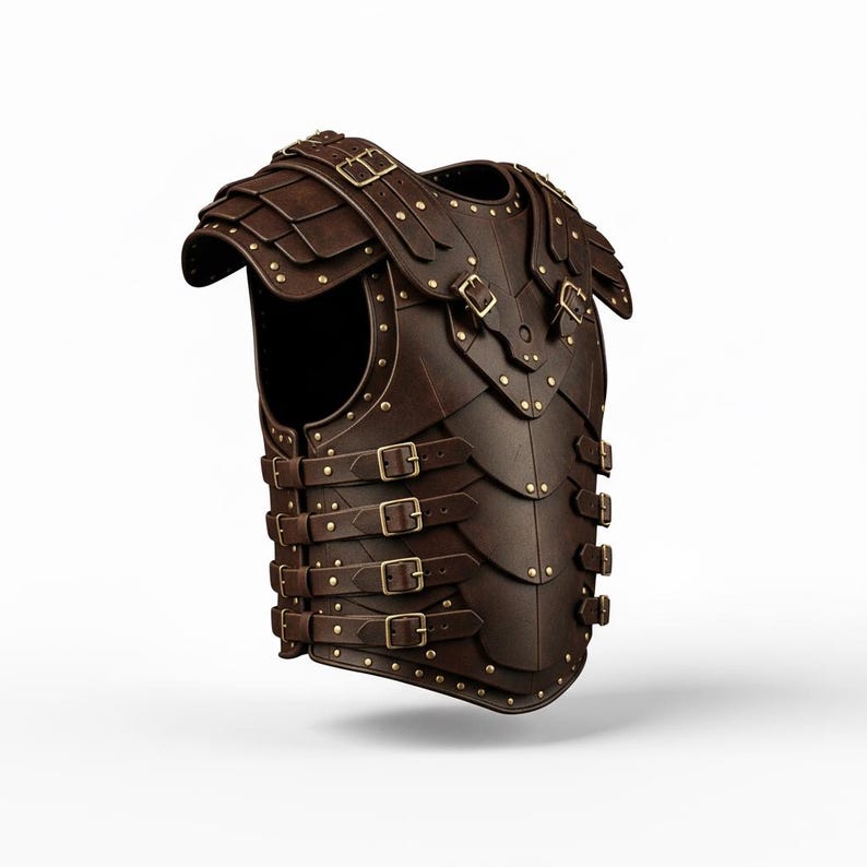 Handmade Men Leather Armor Vest Medieval Brown Warrior Cuirass, LARP ...