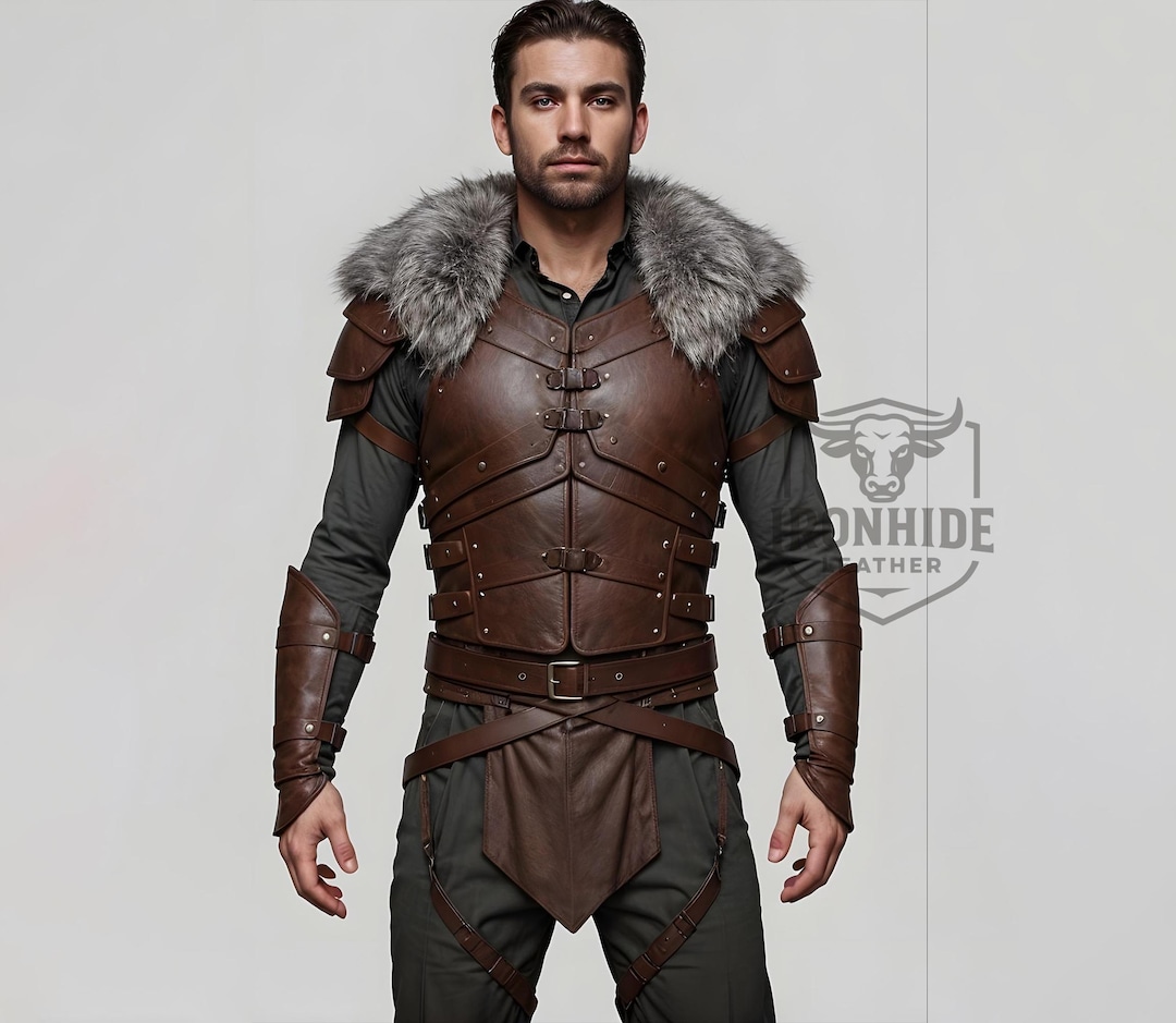 Custom Made Brown Leather Medieval Armor Vest | Gothic Warrior Vest ...