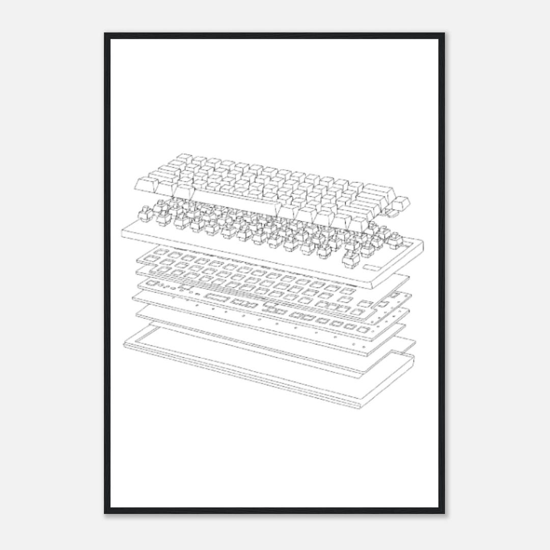 Mechanical Keyboard Fine Art Wooden Framed Poster - Etsy