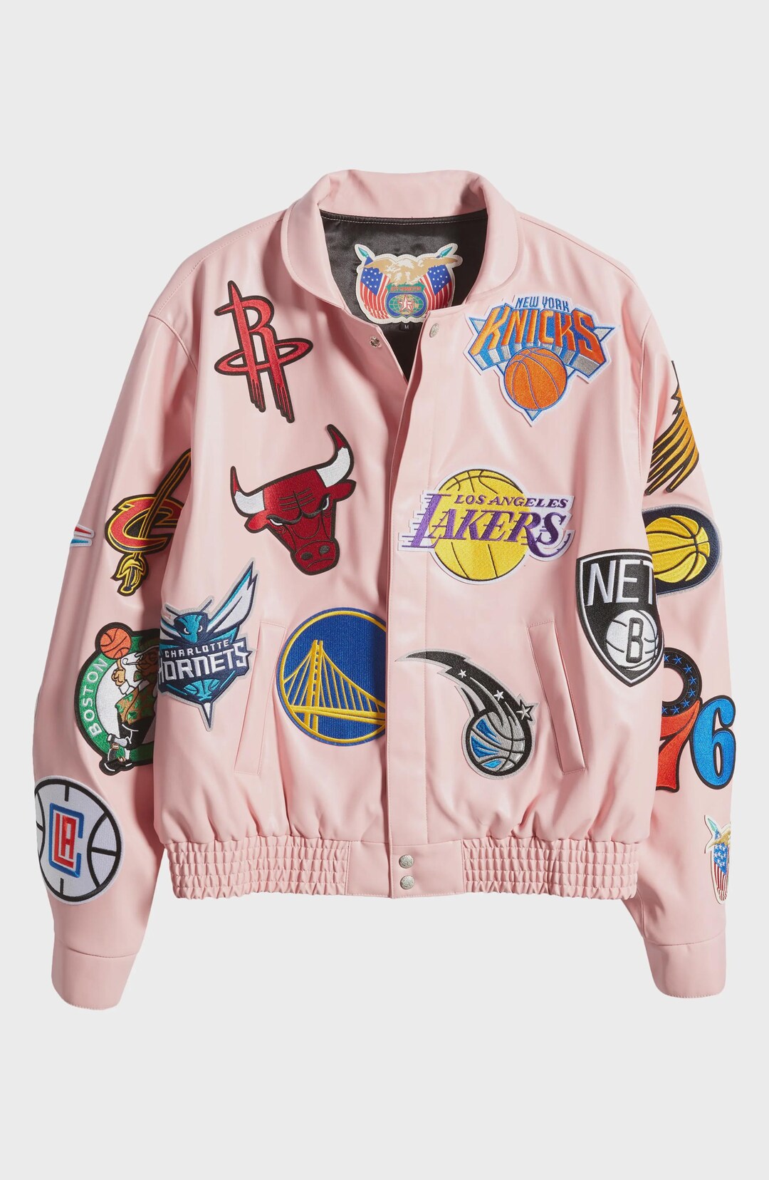 Pink Nba Teams Collage Jeff Hamilton Leather Jacket Customized for Men ...