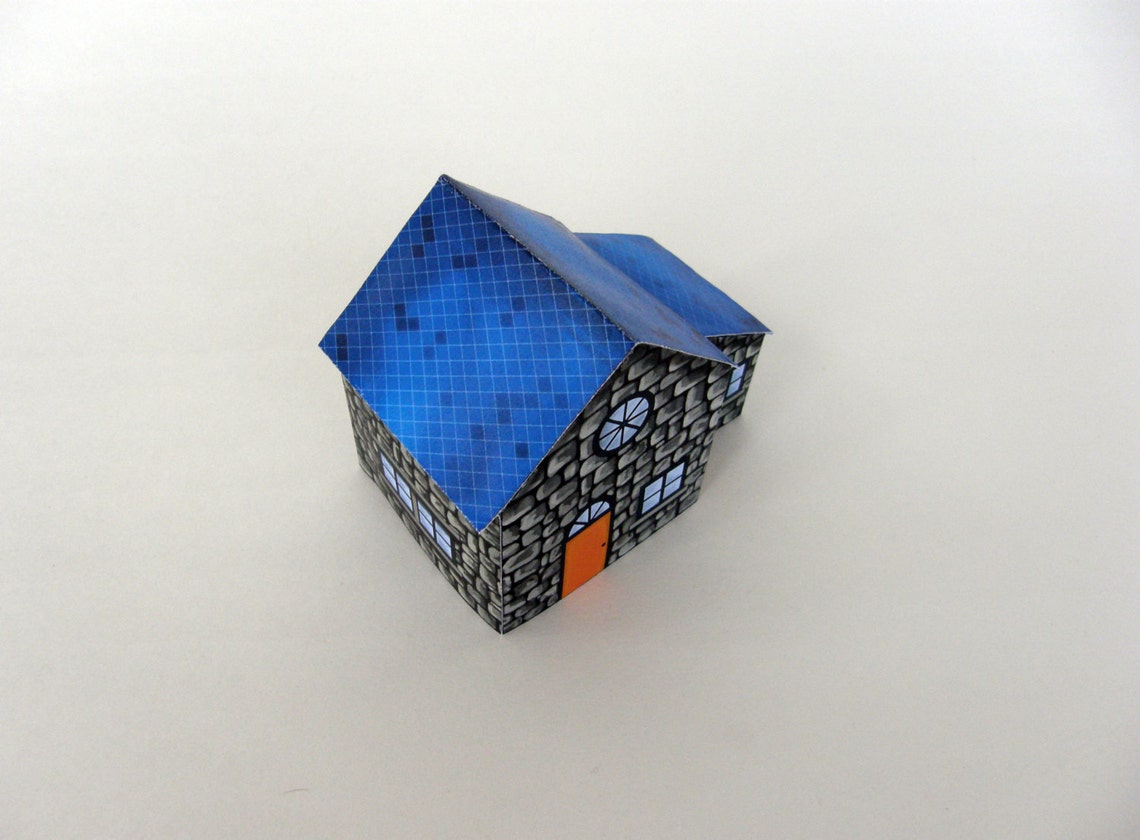 Paper Cottage Toy or Decor printable DIY paper house | Etsy