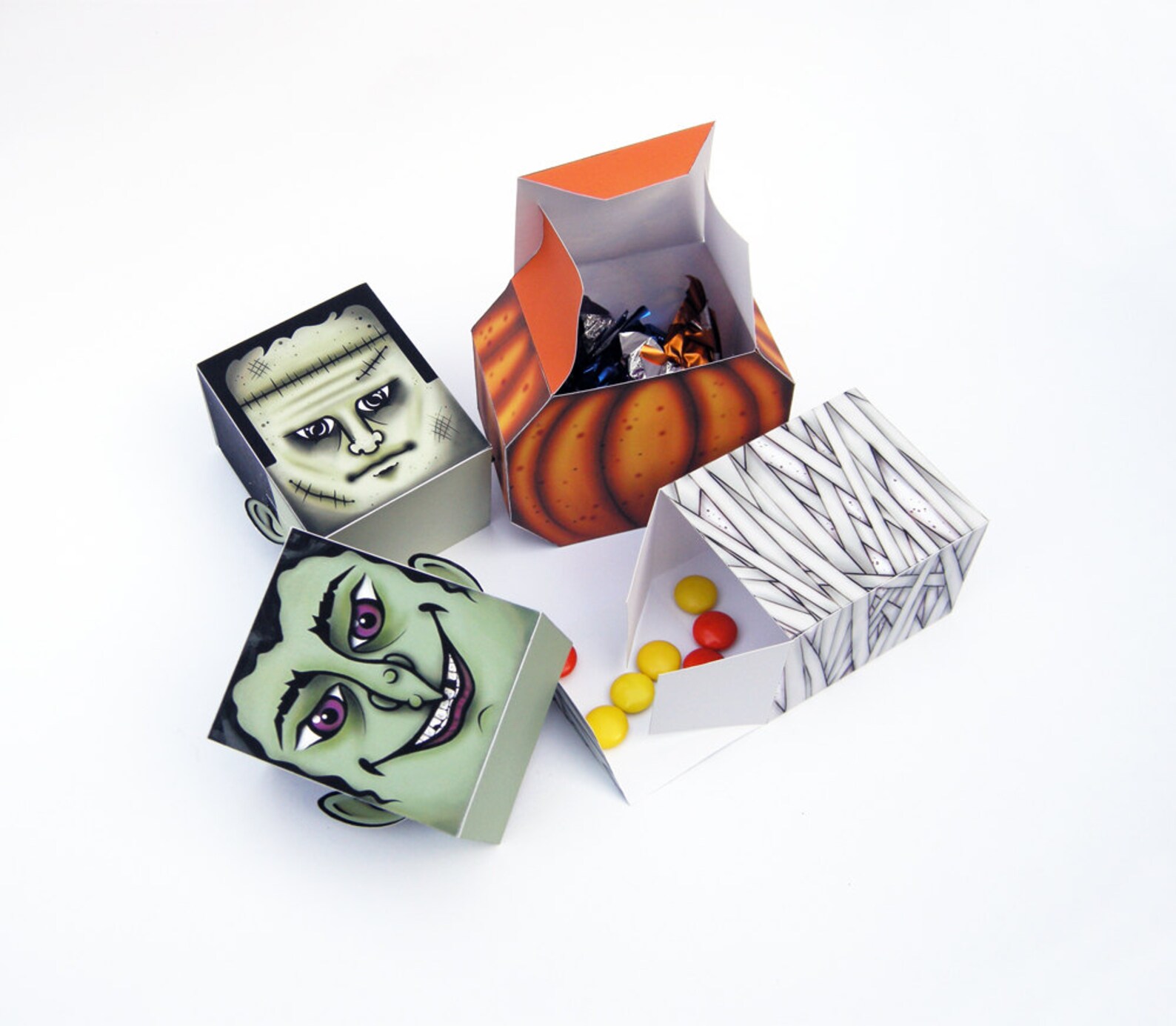 Halloween Printable Candy Box DIY Paper Pumpkin Box Jack O - Etsy