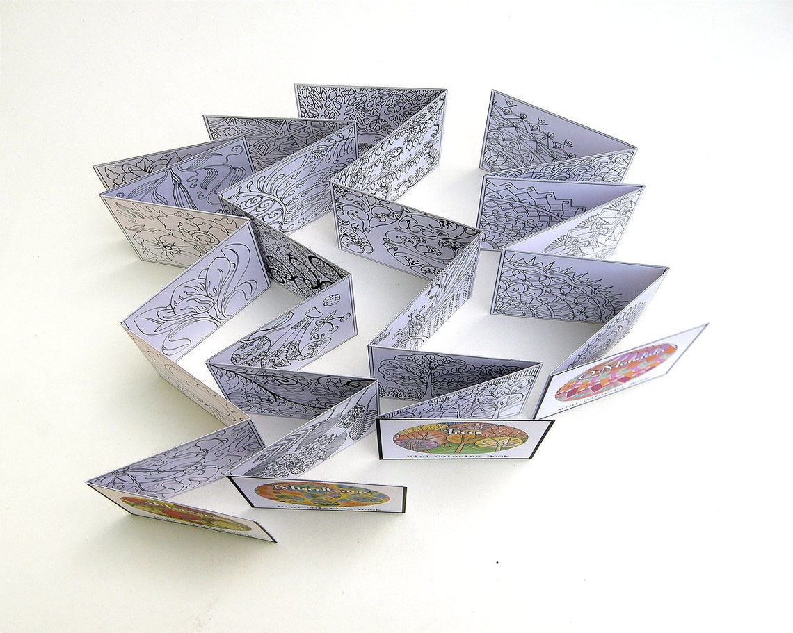 Mini Adult Coloring Books Pocket Size Coloring Book Travel Coloring ...