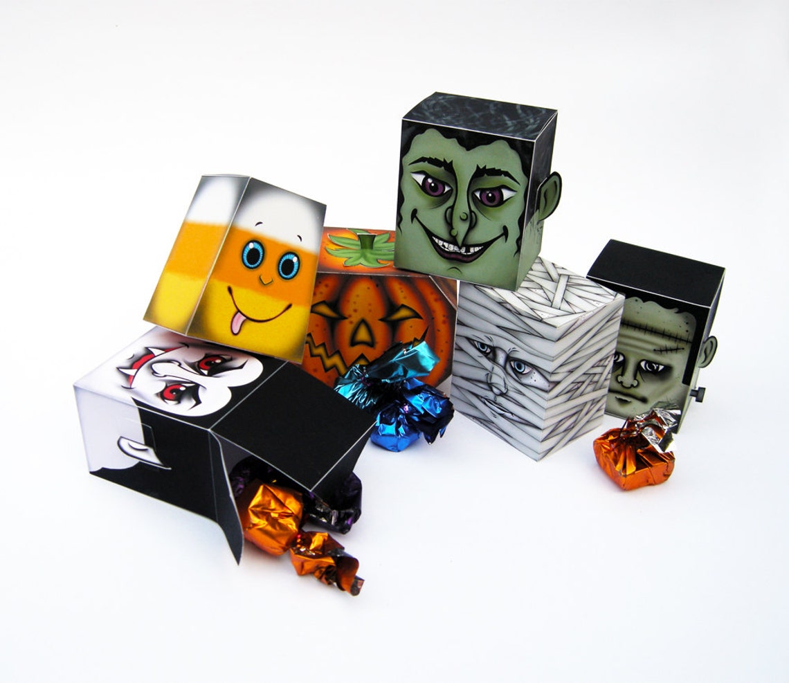 Halloween Printable Candy Boxes Set of 6 Candy - Etsy