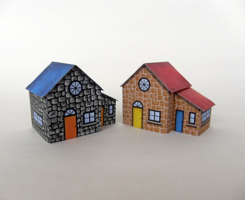 Paper Cottage Toy or Decor printable DIY paper house | Etsy