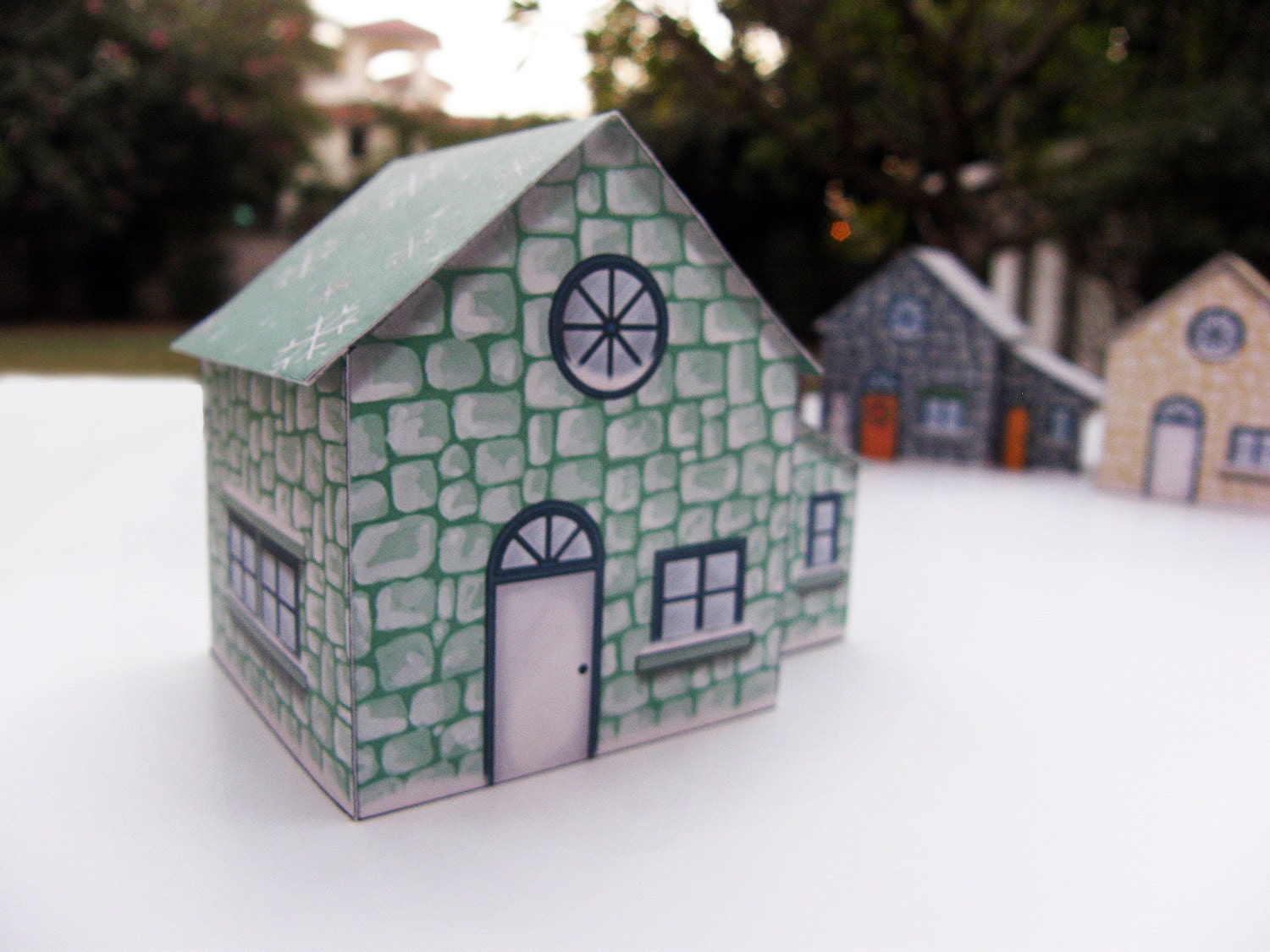 Printable Paper Toy House Printable Green Cottage Decor DIY | Etsy