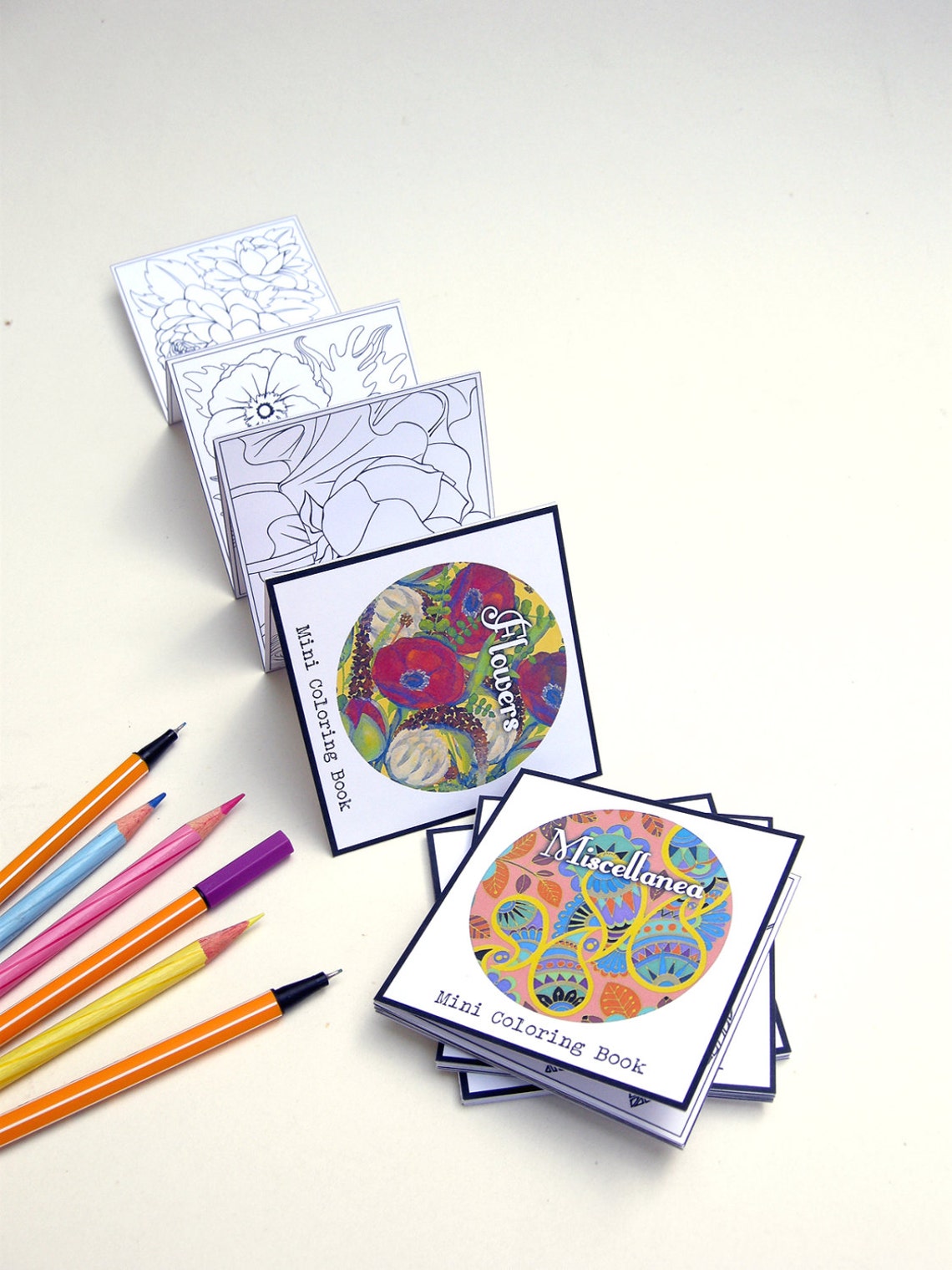 Mini Adult Coloring Books Pocket Size Coloring Book Travel Coloring ...