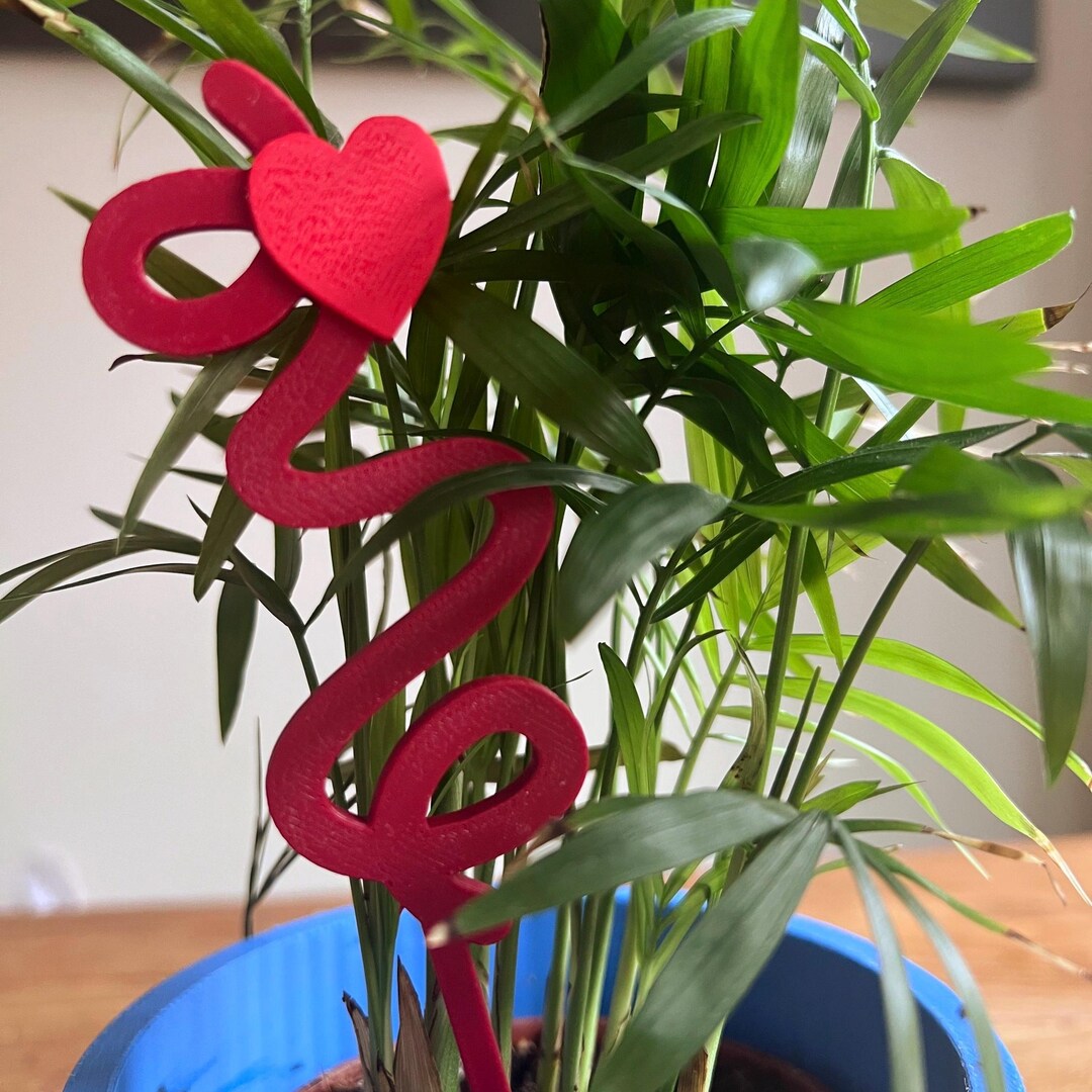 Red Heart Squiggle Plant Trellis: Eco-friendly PLA Support - Etsy