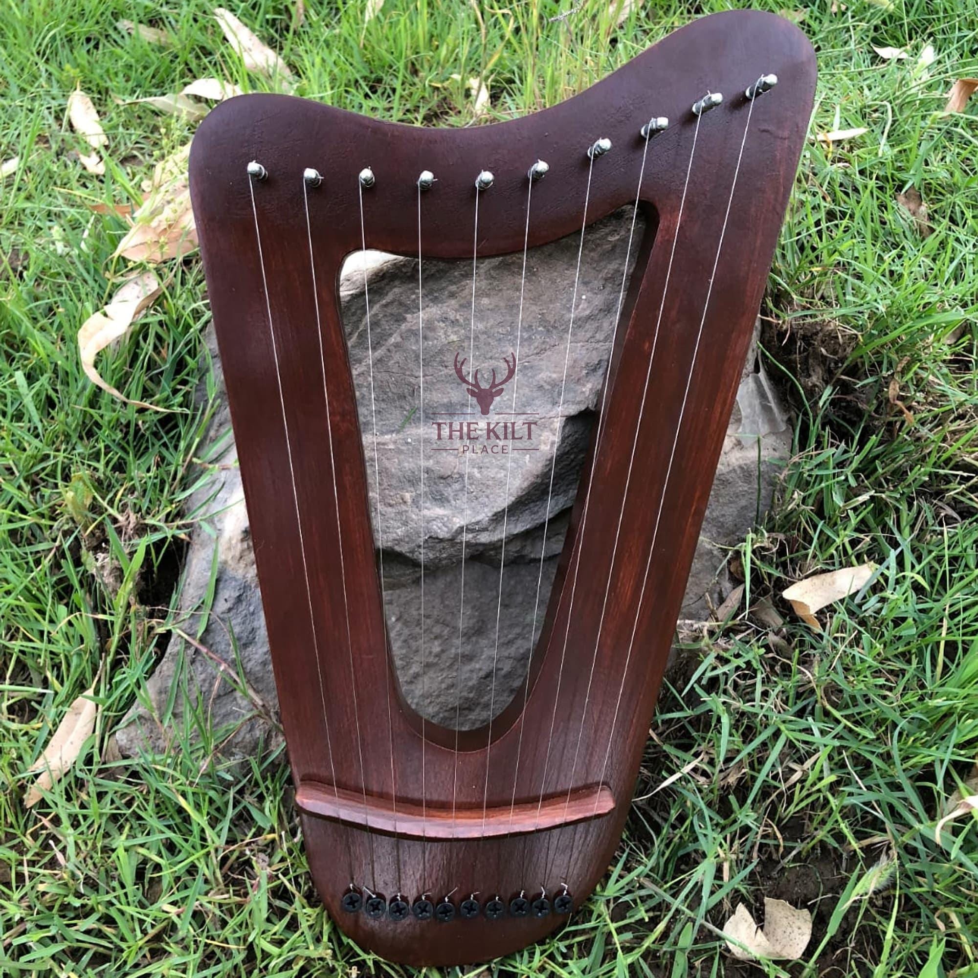 Handmade Triangle Rosewood Lyre Harp: 10-string Lyre With Extra Strings ...