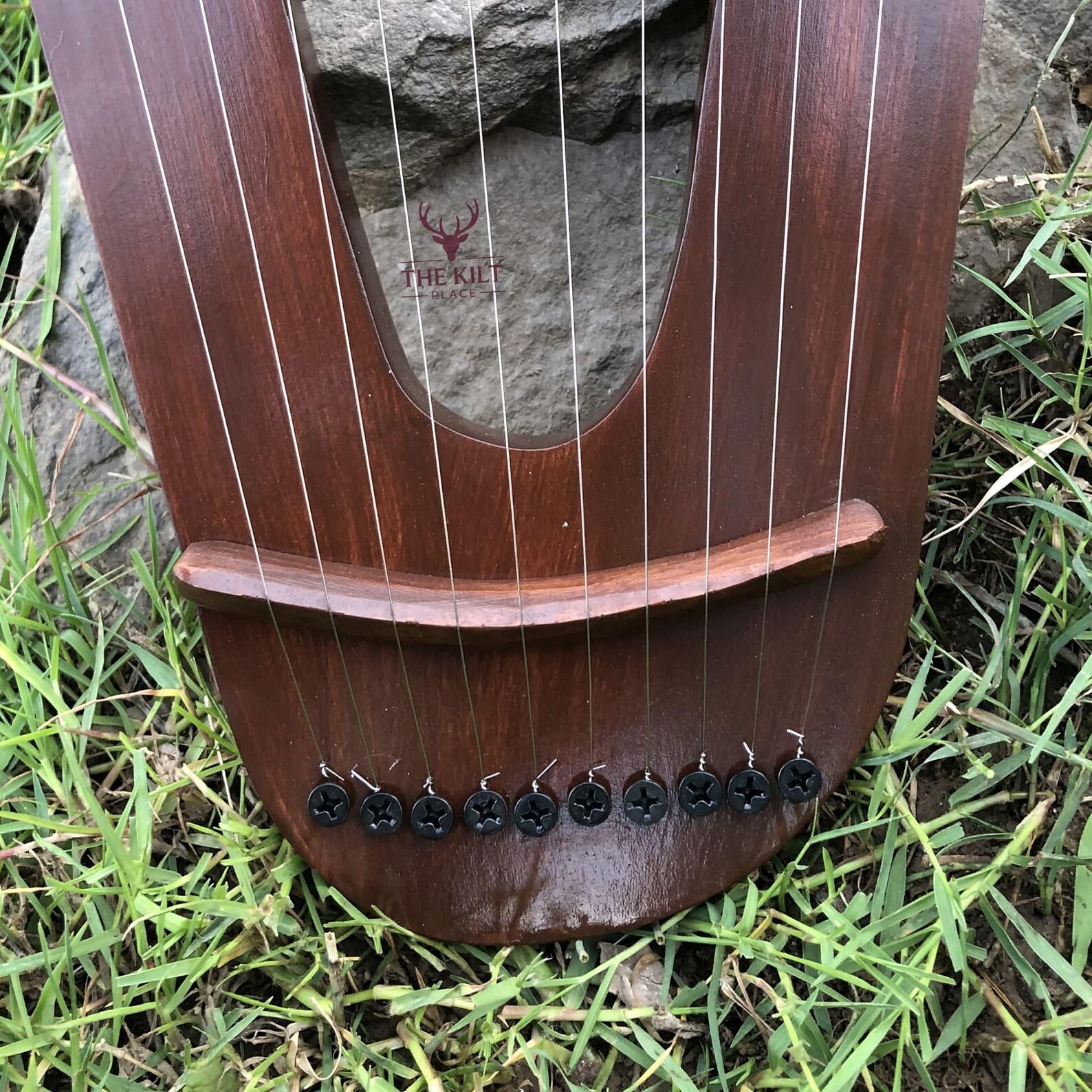 Handmade Triangle Rosewood Lyre Harp: 10-string Lyre With Extra Strings ...