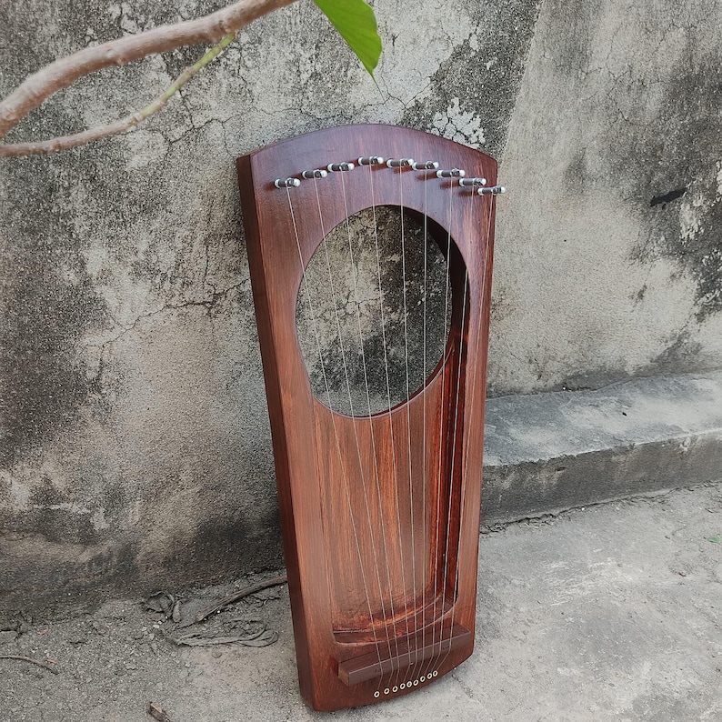 Rosewood Pentatonic Lyre Harp 9 Metal Strings Lyre Harps | Handmade ...