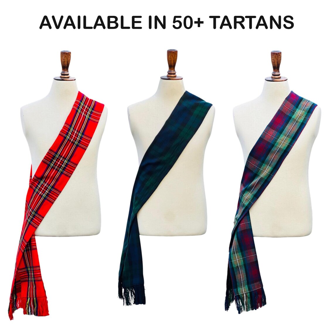 Scottish Women's Tartan Sash: Highland Plaid Ladies Clan Sash Full Size ...