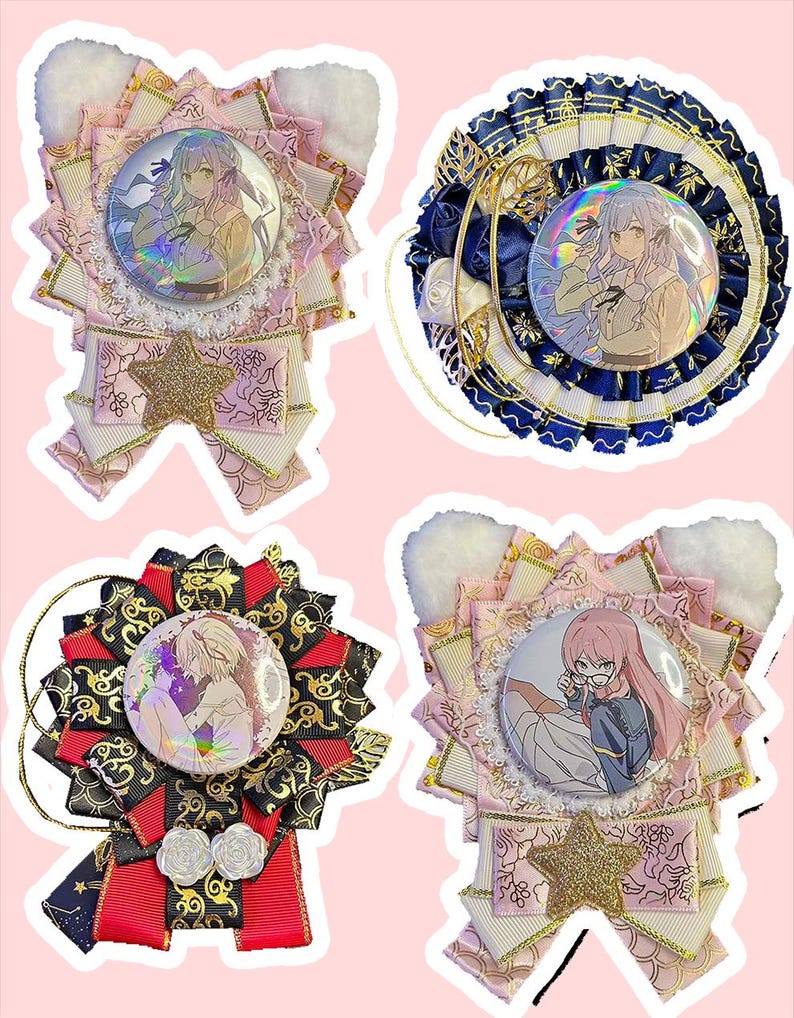 Custom Anime Badge: Holographic, Metallic, or Matte Finish - Etsy