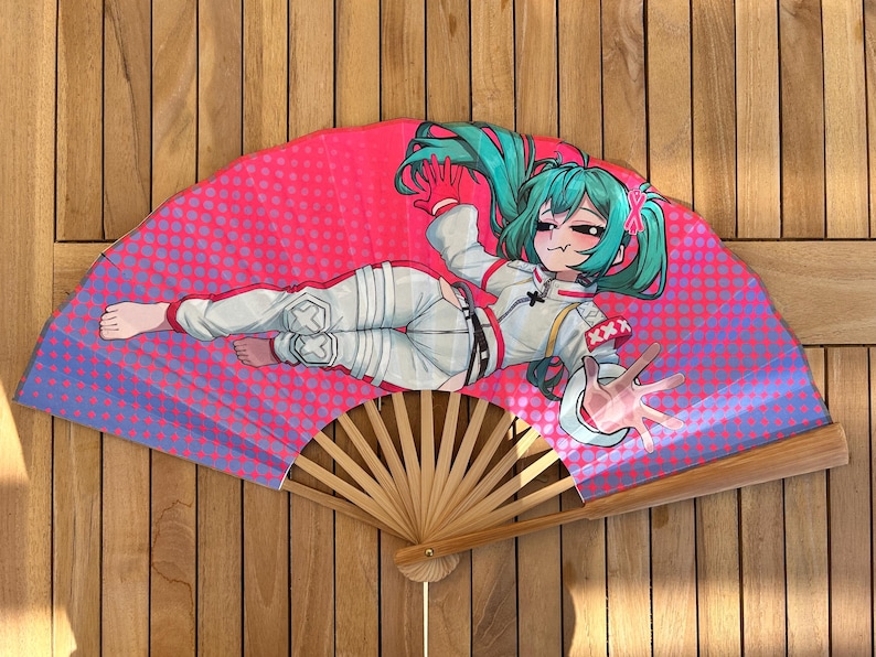 Hatsune Miku Handmade Bamboo Fan | Vocaloid Art - Etsy