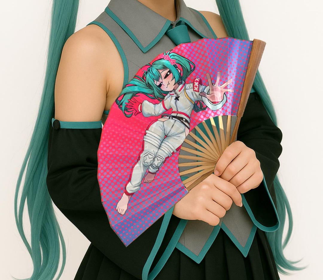 Hatsune Miku Handmade Bamboo Fan | Vocaloid Art - Etsy