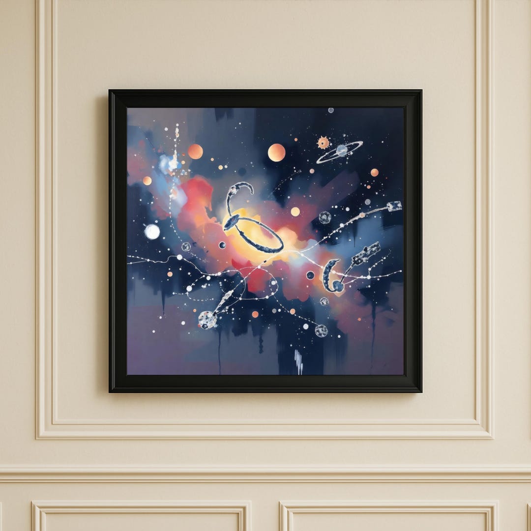 Abstract Cosmic Spheres in Motion | High Resolution Detailed Painterly ...