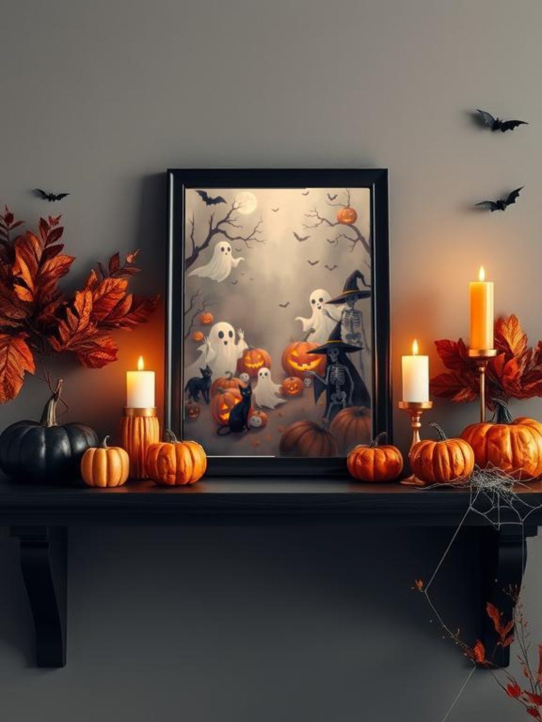 Halloween Wall Art Bundle – Spooky and Whimsical Halloween Decor Set (7 ...