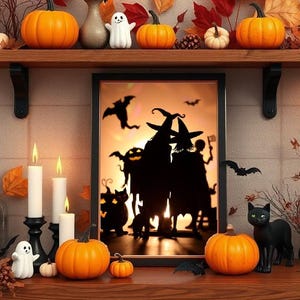 Halloween Wall Shadow Art Bundle – Spooky and Whimsical Halloween ...