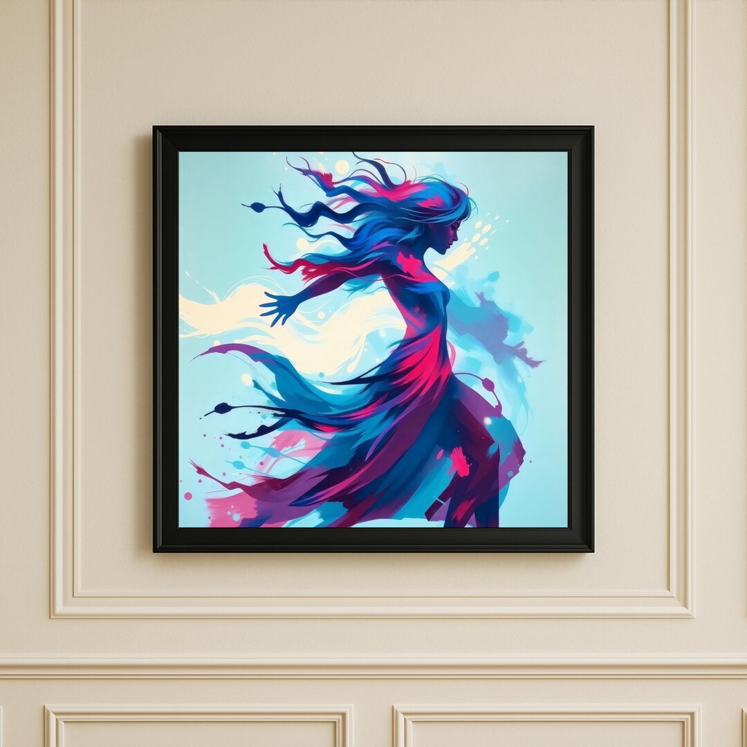 Dancing Silhouette With Colorful Trails | High Resolution Digital ...