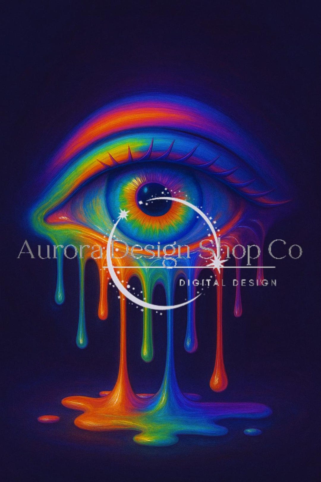 Neon Drip Eye | Neon Artwork | Digital Art | Digital Image | Neon Eye ...