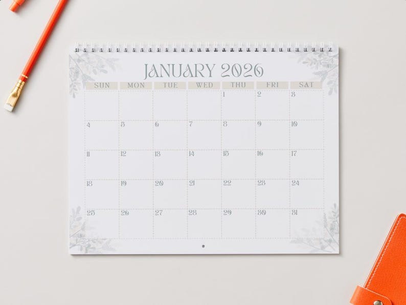 2026 Academic Year Wall Calendar: Minimalist Printable Planner for ...