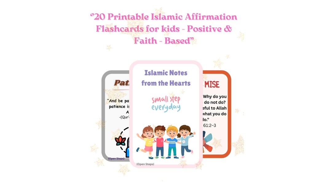 Islamic Affirmation Flashcards, Printable Manners (digital Printable ...