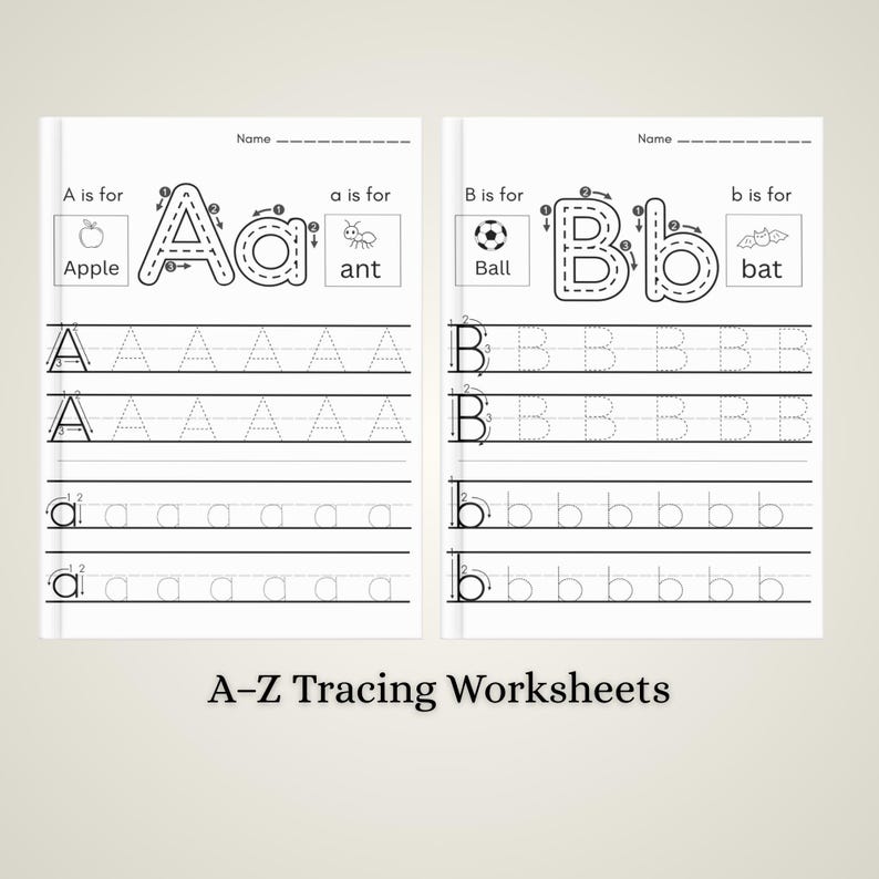 Alphabet Tracing Worksheets | 26 Printable Letter Practice Pages for ...
