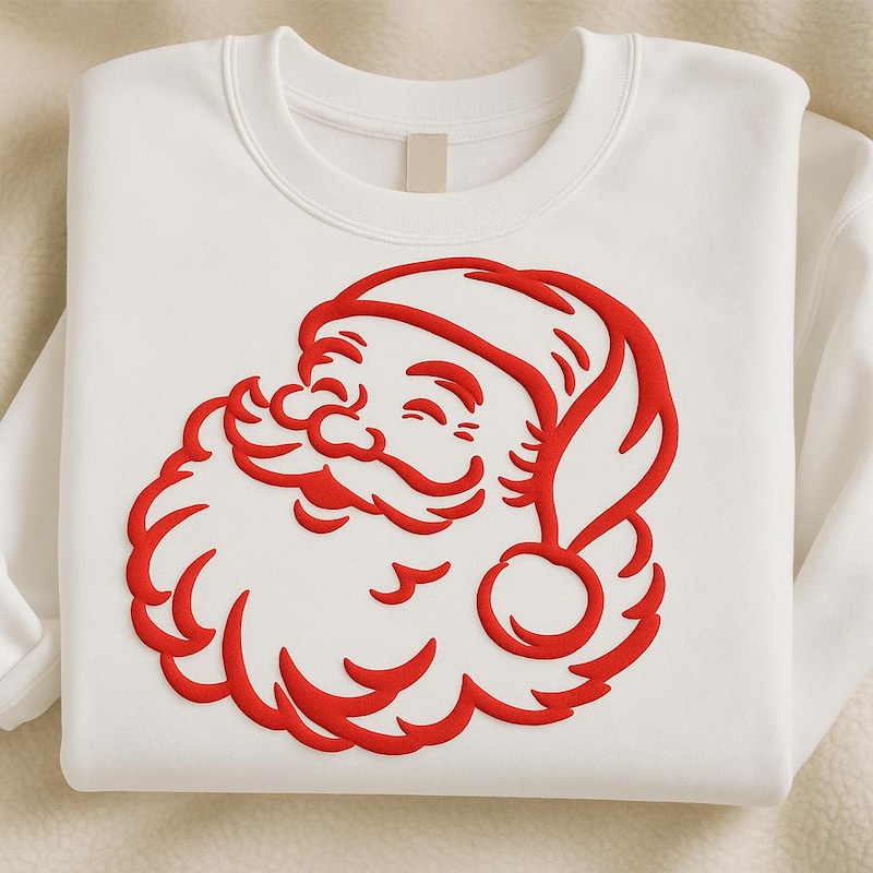 Embossed Santa Sweatshirt - Etsy